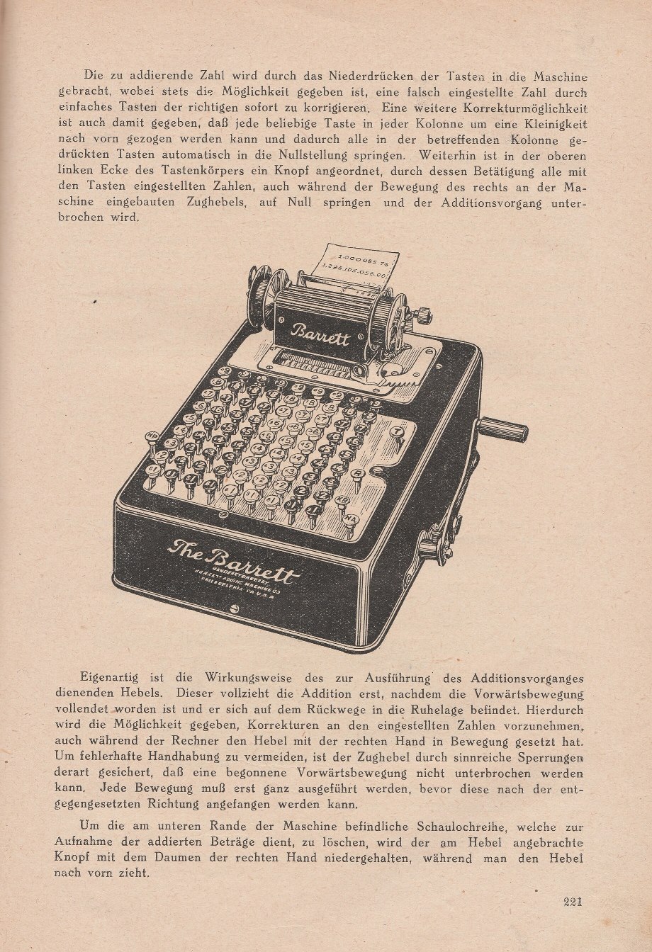Barrett Adding Machine - Jaap's Mechanical Calculators Page